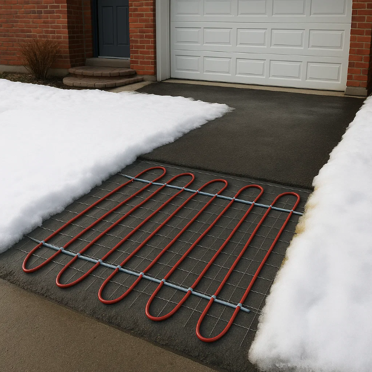 Driveway snow melt system for safer year-round use